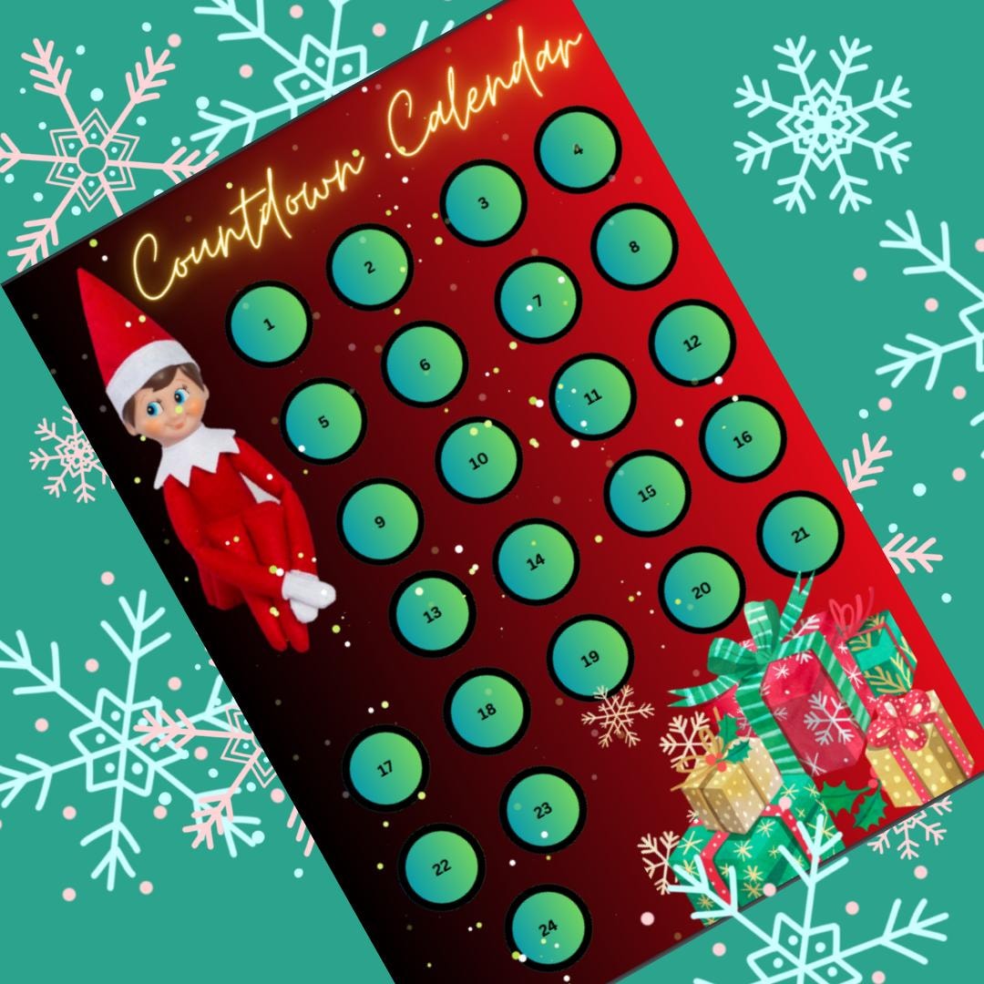 Elf on the Shelf Countdown Calendar, Arrival/departure Letters and ...