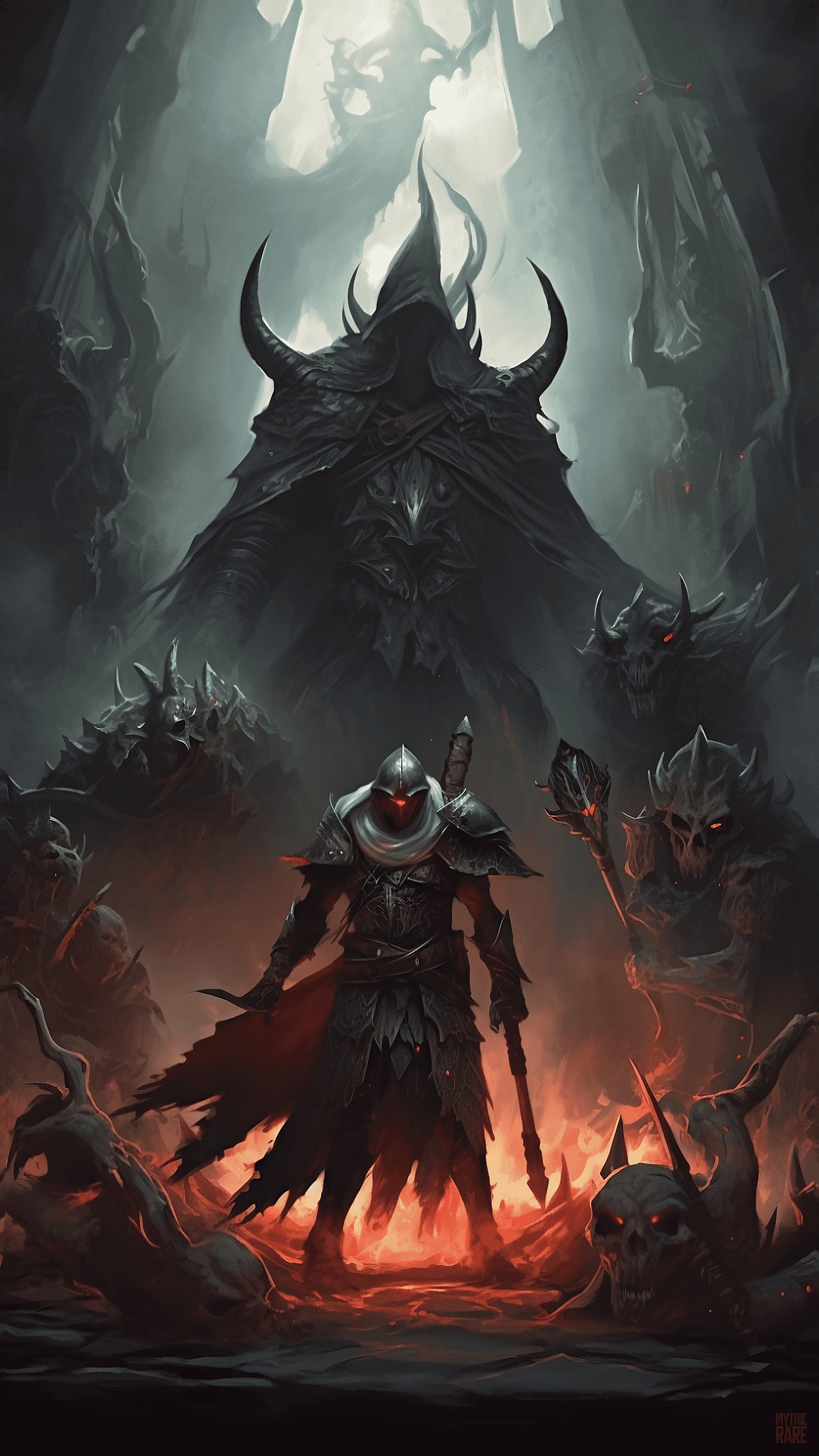 Dark Fantasy Art | Fire Knight Dark Elf | Digital Print | Instant ...