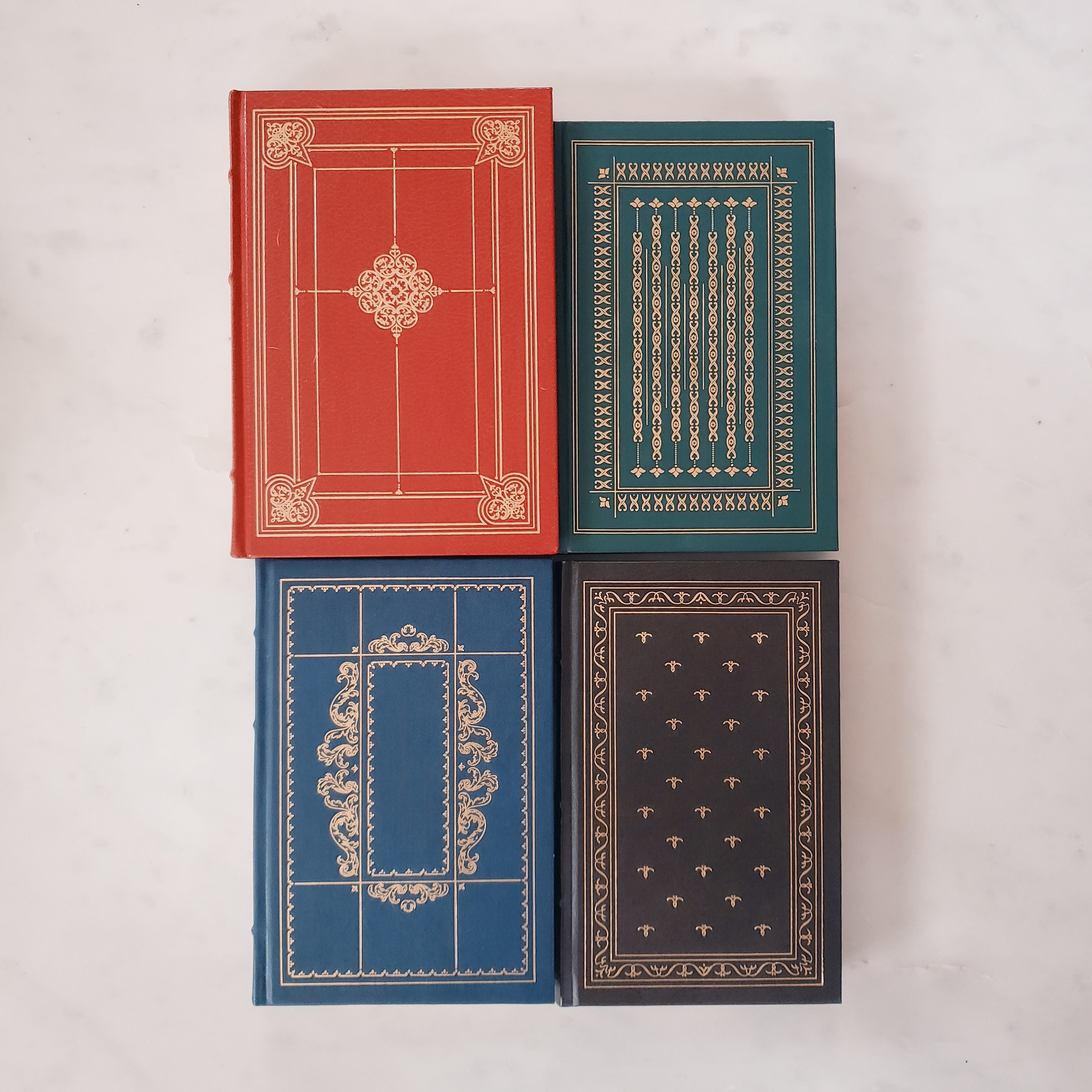 The Franklin Library Leather Books - Decorative Books for Shelf Decor ...
