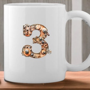 Watercolor Steampunk Numbers Clipart, PNG Individual Images, Commercial Use, Transparent ...