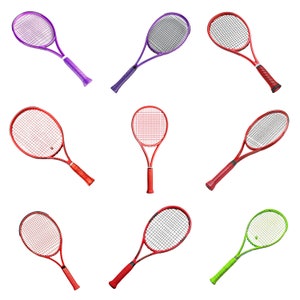 30 Tennis Rackets Clipart, Sports Clipart, PNG Individual Images on ...