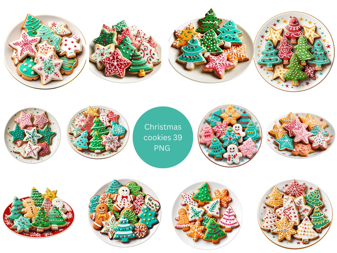 39 Christmas Cookies Watercolor Clipart, Christmas Clipart, PNG ...