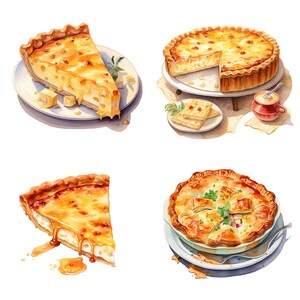 Watercolor Pies Clipart, PNG Individual Images on Transparent ...