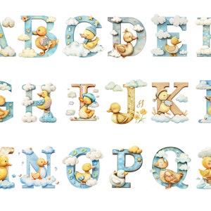 Duck Alphabet Watercolor, Transparent Background, High Quality, Clipart ...