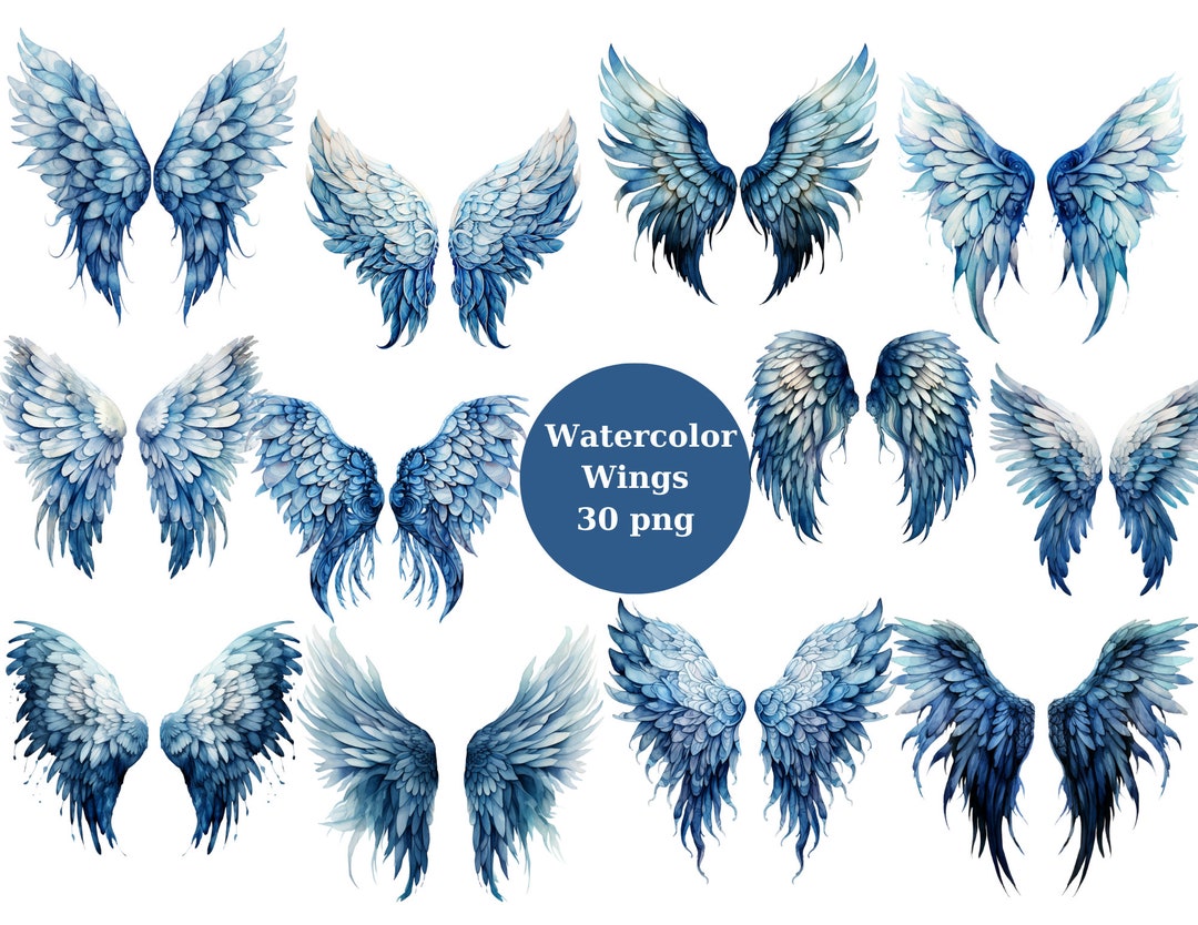 Watercolor Wings Clipart, Transparent Background, High Quality, Clipart ...
