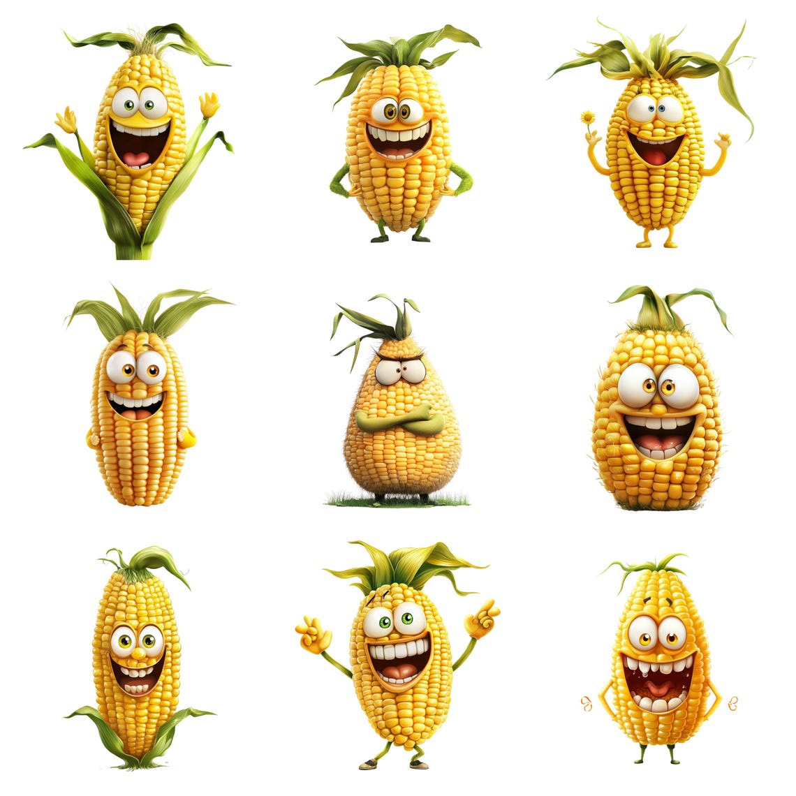61 Funny Corns Clipart, Whimsical Clipart, Cute Corns, PNG Individual ...