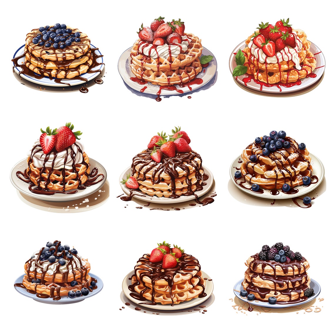 Funnel Cakes Clipart, Sweet Dessert PNG, Digital Files on Transparent ...