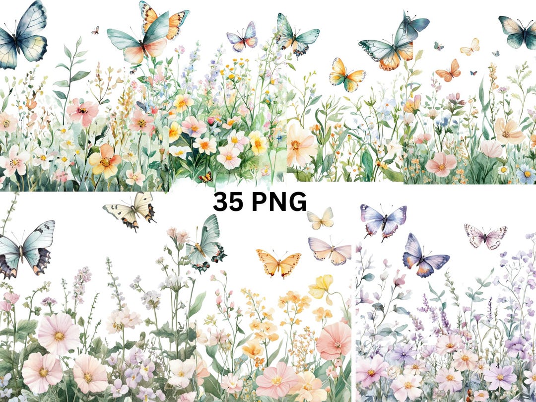 Watercolor Floral Butterfly PNG Clipart - 35 Transparent Background ...