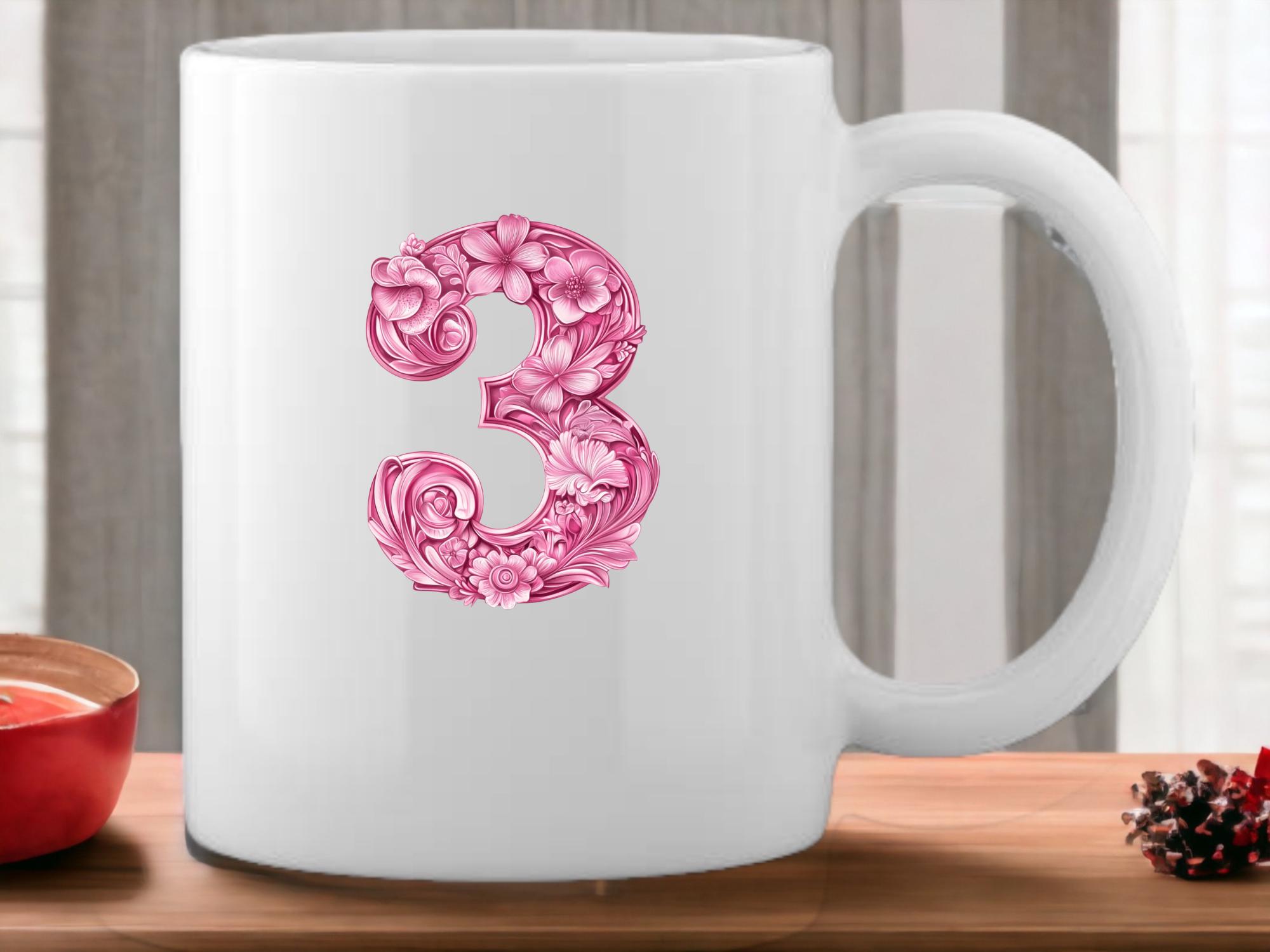 Elegant Floral Numbers Clipart - Pink Flower Design, Instant Download ...