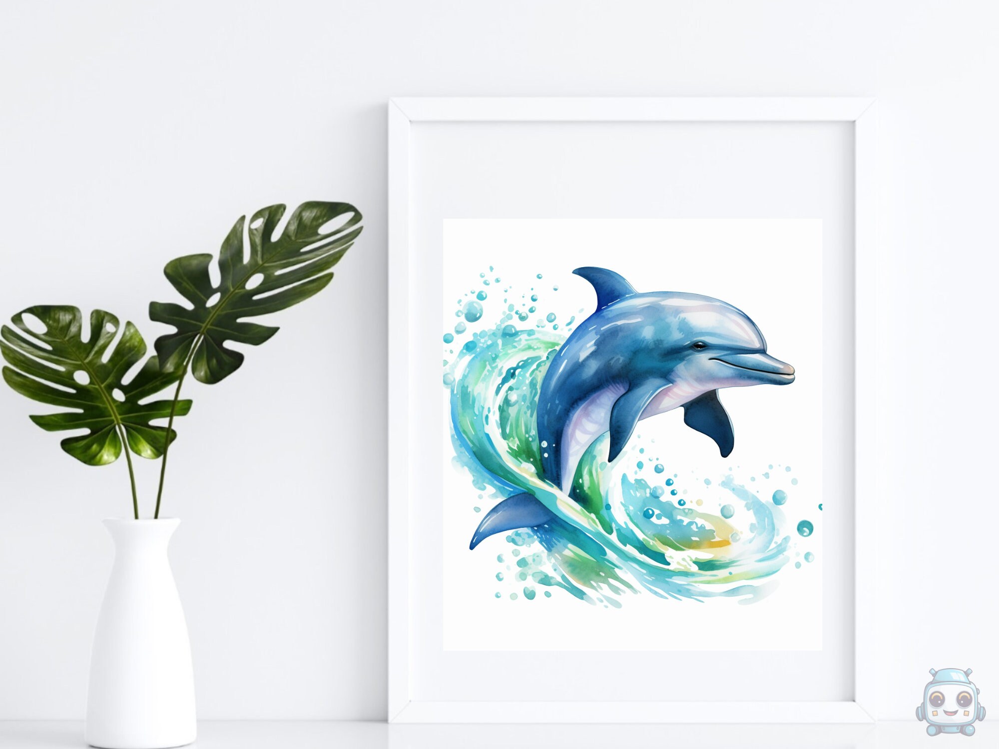 21 Playful Dolphins Watercolor Clipart, Ocean Clipart, PNG Individual ...