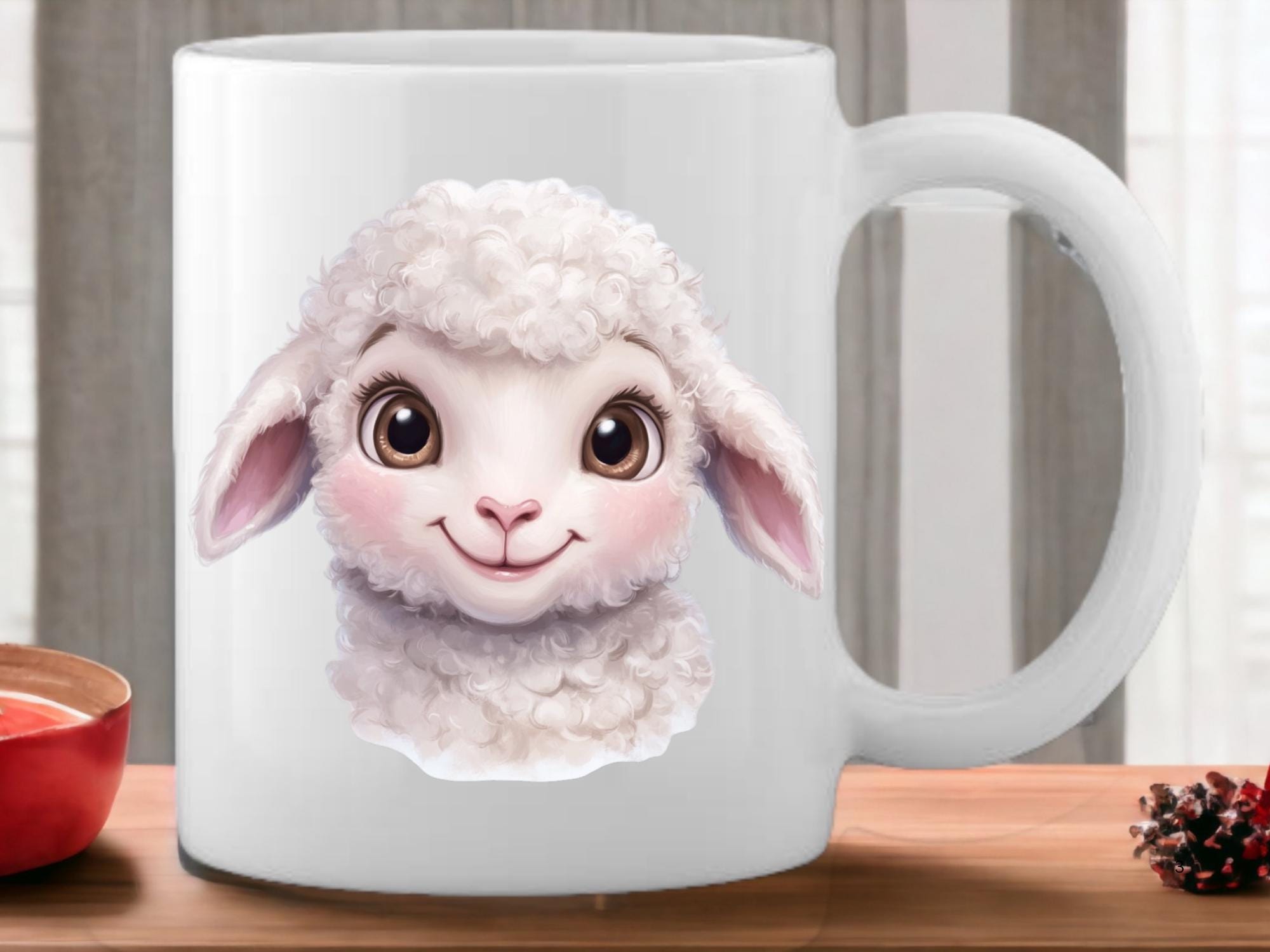 Cute Baby Lamb Faces Clipart, 42 Adorable Cartoon Sheep PNG ...