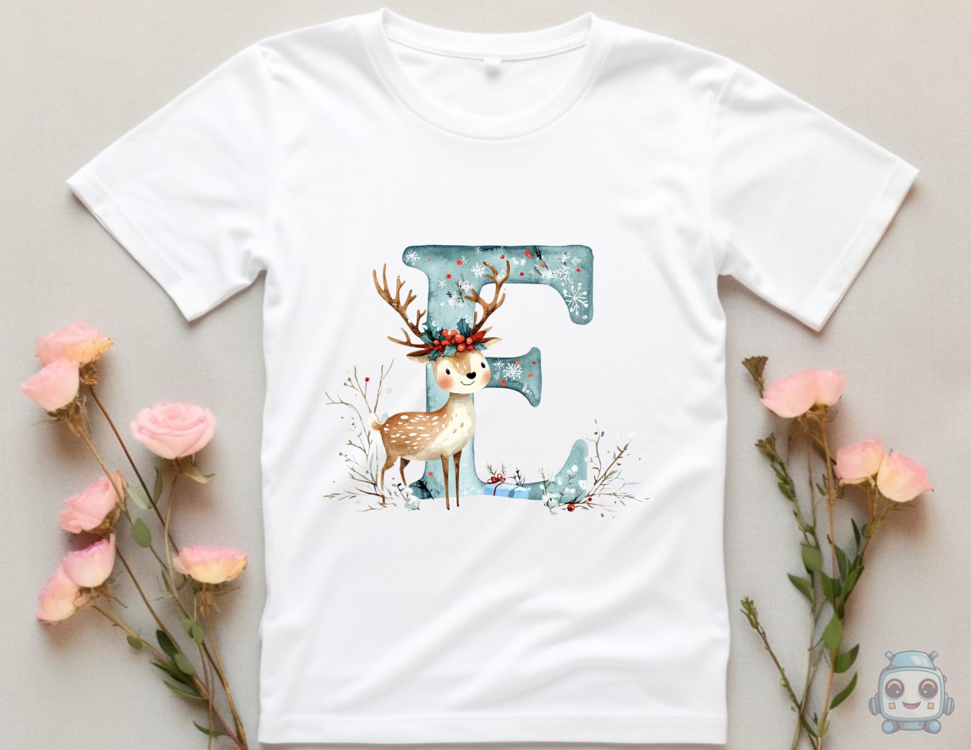 Winter Reindeer Alphabet Clipart, A-Z PNG Letters on Transparent ...