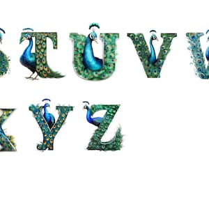 Peacock Alphabet, Letters Png, Alphabet Png, Instant Download for ...