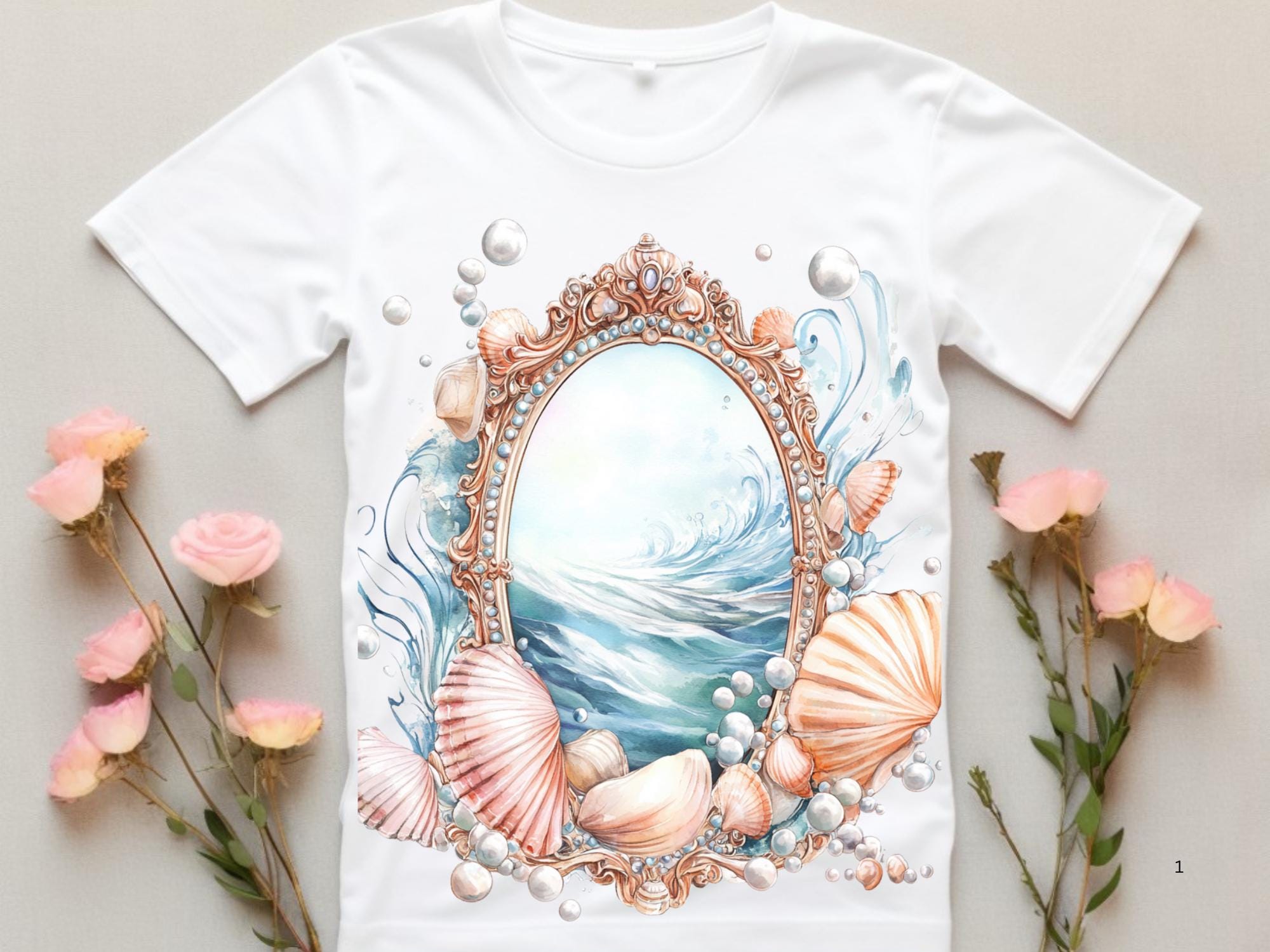 Watercolor Seashell Frame PNG - 33 Transparent Ocean Mirror Clipart ...