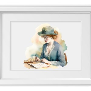 Watercolor Writers Clipart, PNG Digital Files on a Transparent ...
