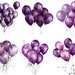 Violet Balloons Clipart, Glitter and Foil Confetti Party Clipart for ...