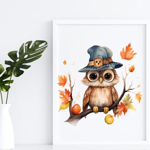 37 Owl With Hats Watercolor Clipart, Fall Owls, Fall Clipart, PNG ...