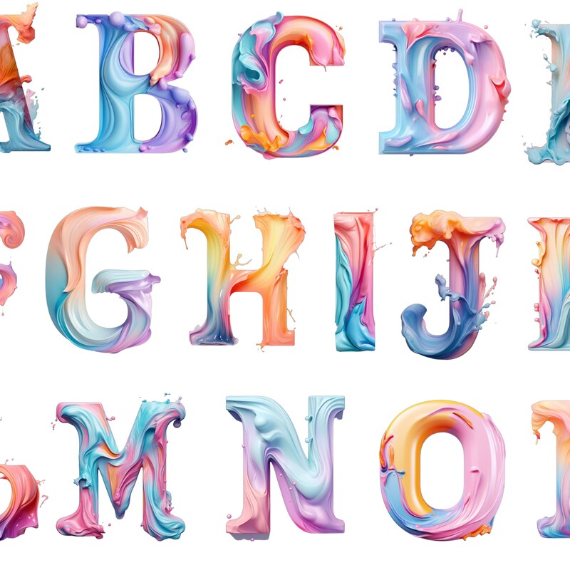 Colorful Alphabet Png - Etsy