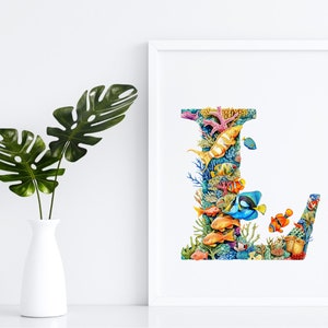 Watercolor Colorful Fish Alphabet Clipart, PNG Individual Images on ...