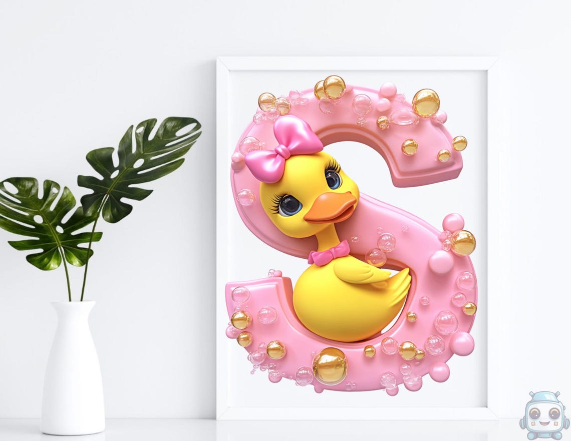 Cute Duck Alphabet Clipart, Alphabet Clipart, PNG Individual Images on ...
