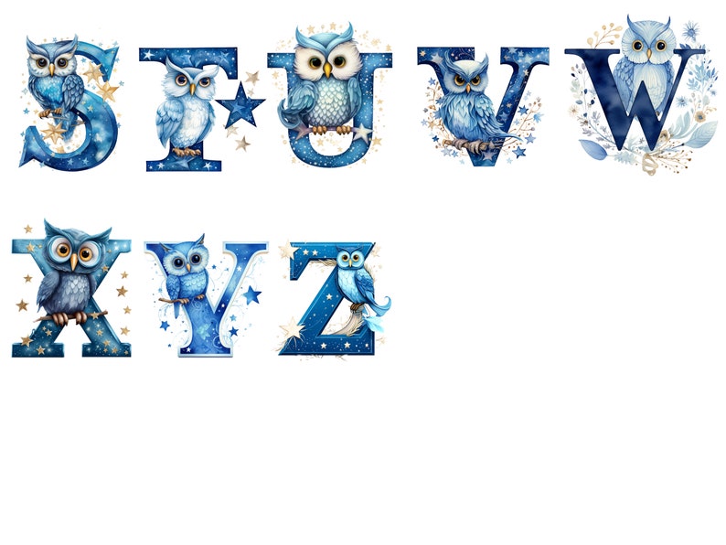 Owl Alphabet, Letters Png, Alphabet Png, Instant Download for ...