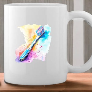 Watercolor Toothbrush Clipart, PNG Individual Images on Transparent ...