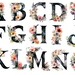 Watercolor Floral Black Alphabet Clipart , Floral Alphabet, Transparent ...