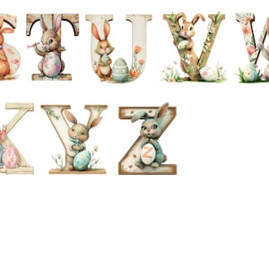 Easter Bunny Alphabet, Letters Png, Alphabet Png, Instant Download for ...