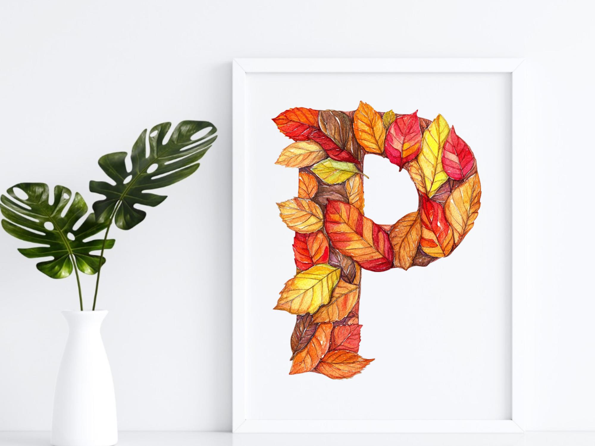 Autumn Leaves Alphabet Clipart - Fall-themed Leaf Letters Set, Instant ...