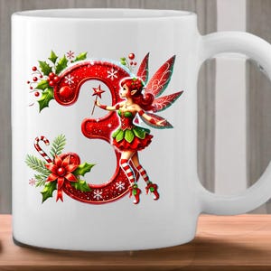 Magical Christmas Fairy Numbers - Red Letters With Festive Fairies ...