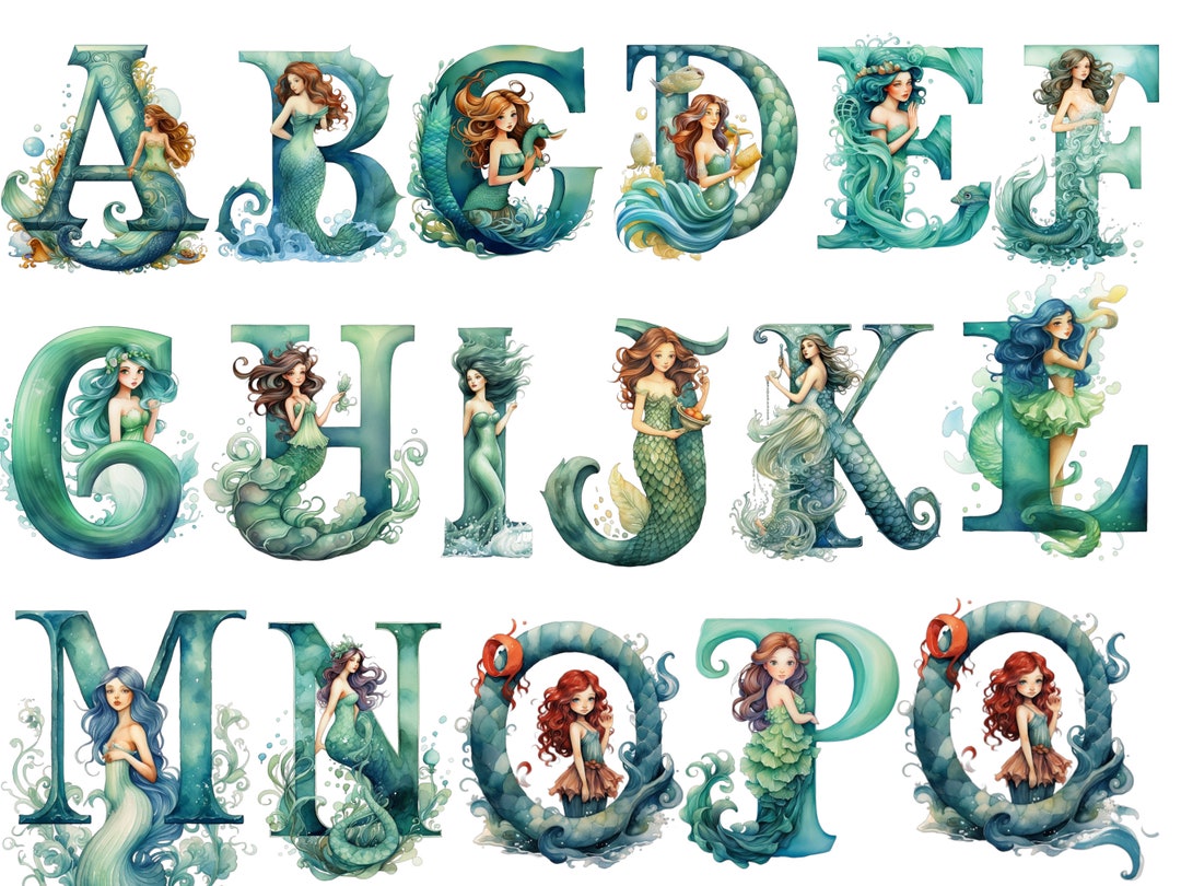 Siren Alphabet Watercolor , Transparent Background, High Quality ...
