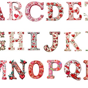 Valentines Alphabet, Letters Png, Alphabet Png, Instant Download for ...