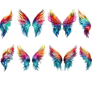 Clipart Colorful Wings, Transparent Background, High Quality, Clipart ...