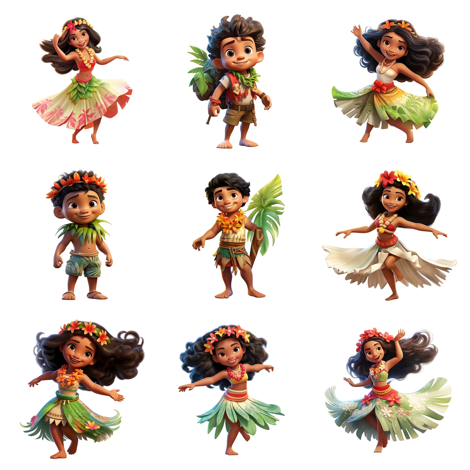 Animated Children of Hawaii Clipart, Hawaii PNG, Digital Files on ...