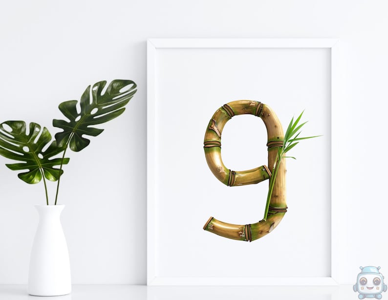 Bamboo Numbers, Bamboo Numbers Png , Instant Download for Commercial ...