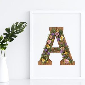 Floral Wood Alphabet, Letters Png, Alphabet Png, Instant Download for ...