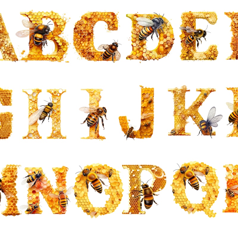 Honey Bee Alphabet - Etsy