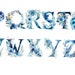 Watercolor Floral Blue Alphabet Clipart , Floral Alphabet, Transparent ...