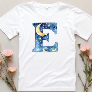 Celestial Moon and Stars Alphabet Clipart - Cosmic Galaxy Letters Set ...