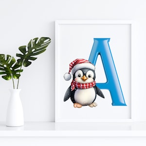 Christmas Penguin Alphabet, Letters Png, Alphabet Png, Instant Download ...