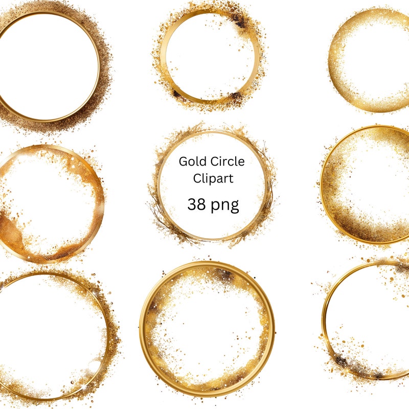 Gold Round Glitter Border - Etsy