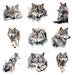 Watercolor Gray Wolves Clipart, PNG Digital Files on Transparent ...