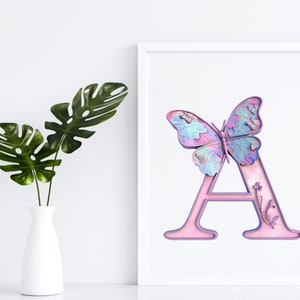 Pastel Butterflies Alphabet, Butterflies Letter Instant Download for ...