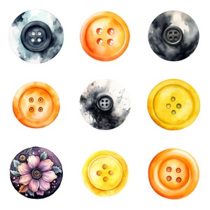 Watercolor Buttons Clipart, PNG Digital Files on Transparent Background ...
