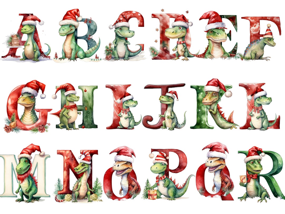 Alphabet With Dino ,christmas Dino, Dino Png, Download for Commercial ...