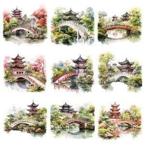 35 Chinese Architecture Watercolor Clipart, China Clipart, PNG ...