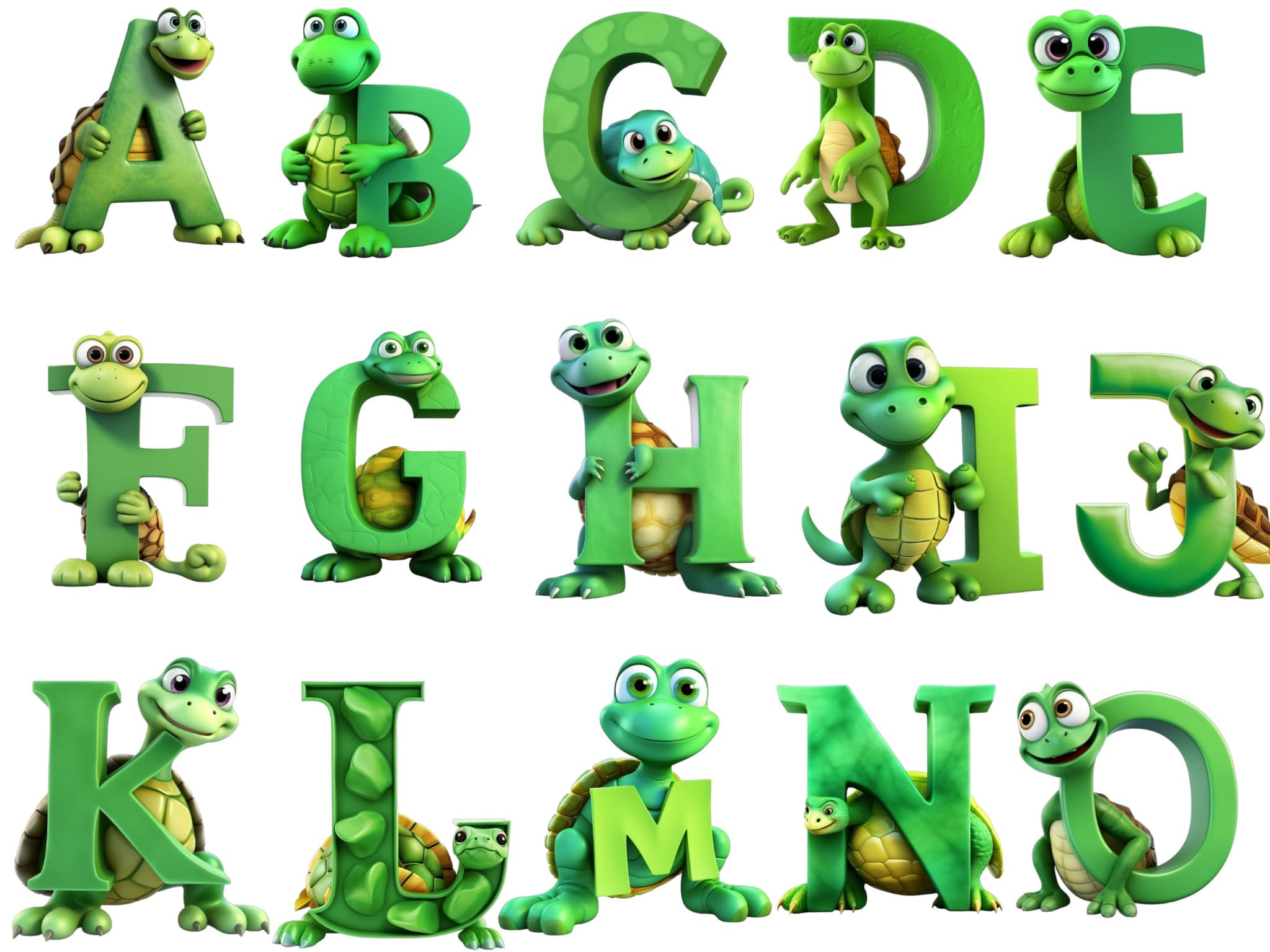 Turtle Alphabet Clipart Transparent Background High Quality - Etsy