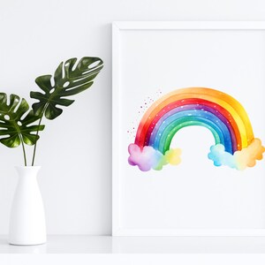 Watercolor Rainbow Clipart, PNG Digital Files on Transparent Background ...