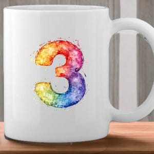 Rainbow Watercolor Numbers Clipart - Vibrant Splashy Numerals PNG ...