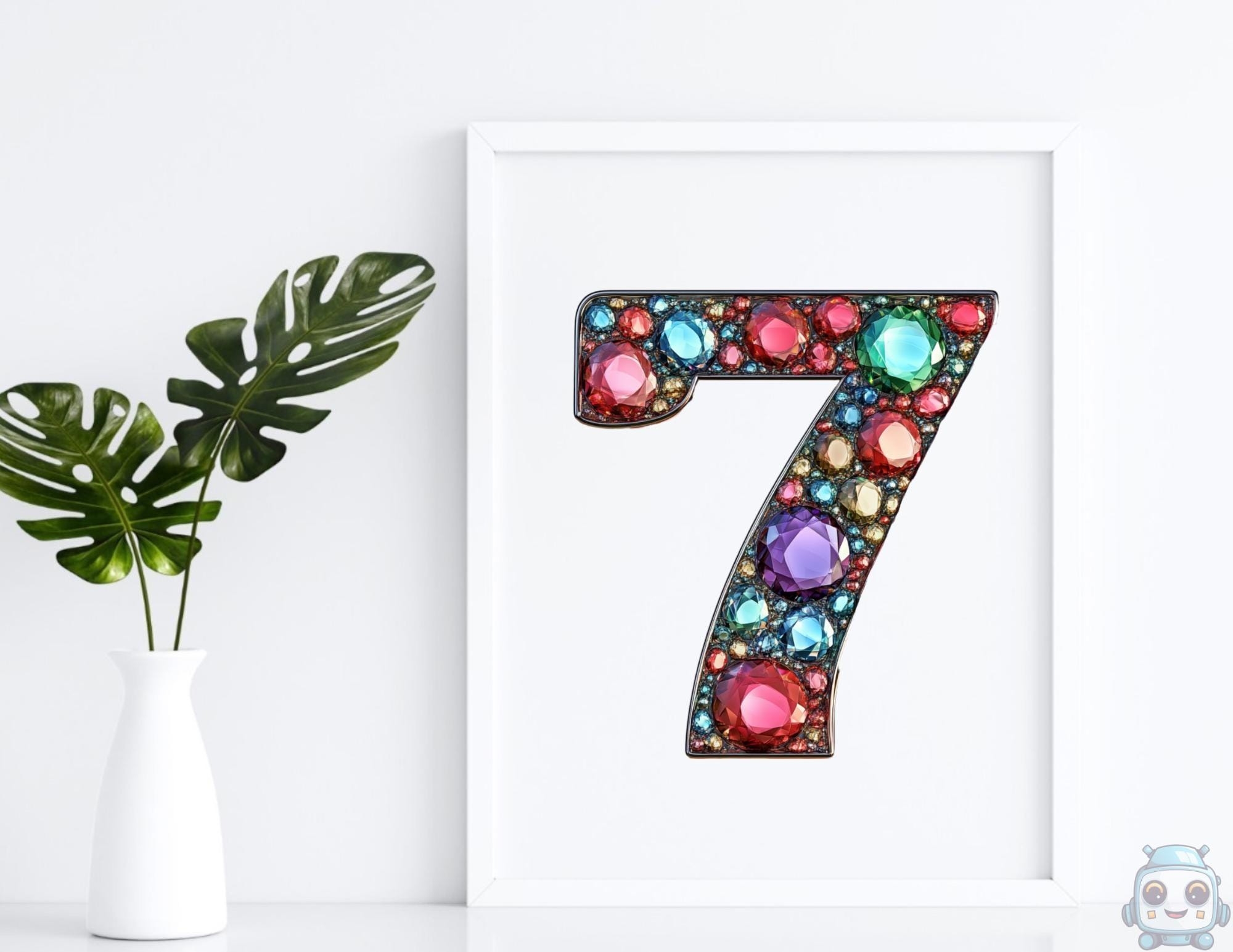 Gemstone Numbers Clipart - Luxury Crystal Numbers Png, Instant Download ...
